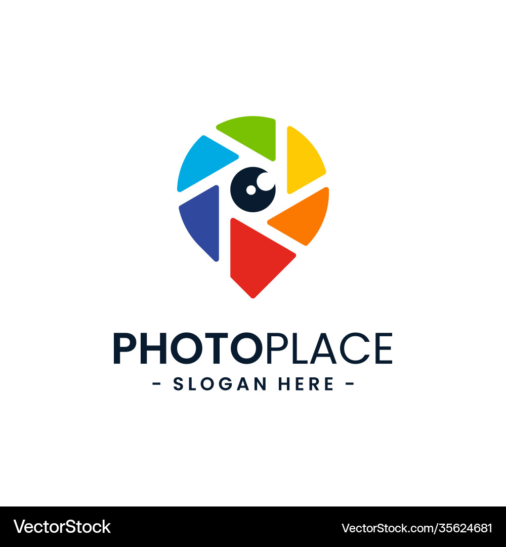 Colorful photo point logo design template Vector Image