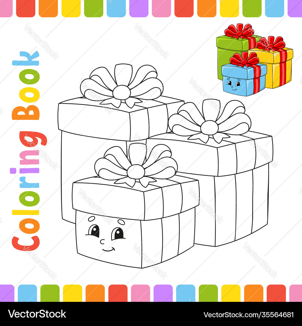 Coloring book for kids winter theme cheerful Vector Image