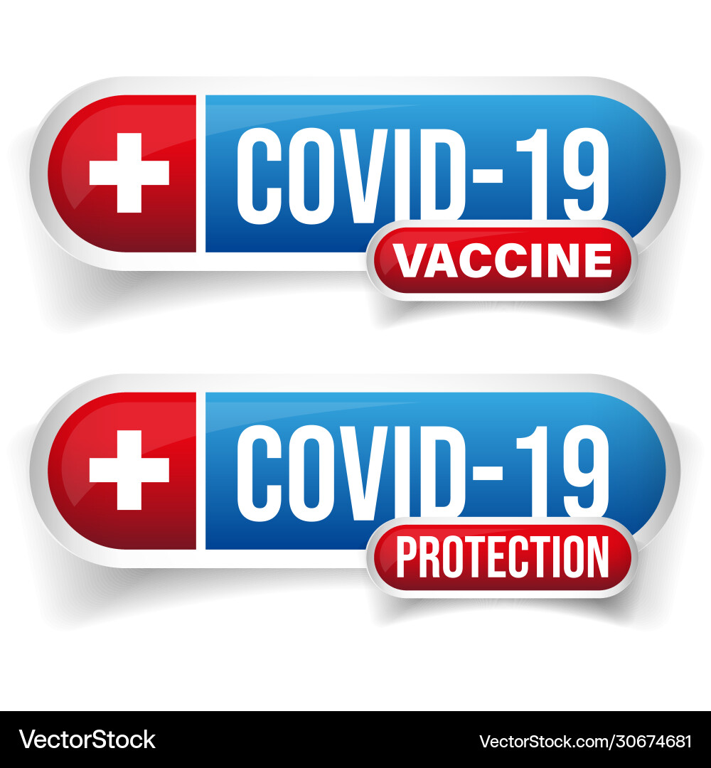 Corona virus medicine button sign Royalty Free Vector Image