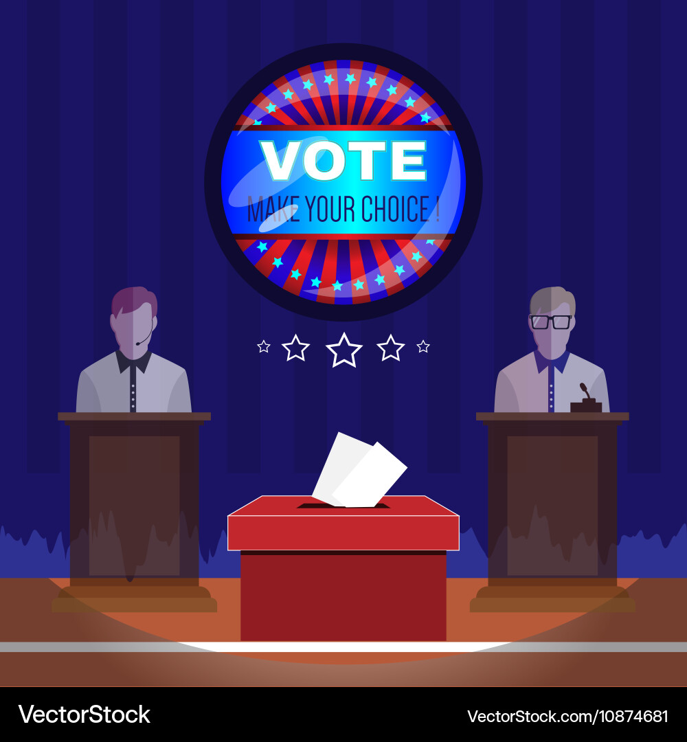 Digital usa election with vote box Royalty Free Vector Image