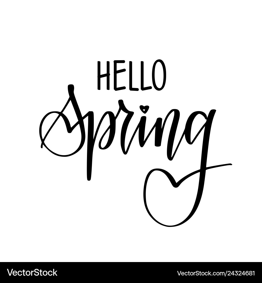 Hello spring seasonal greetings hand drawn Vector Image
