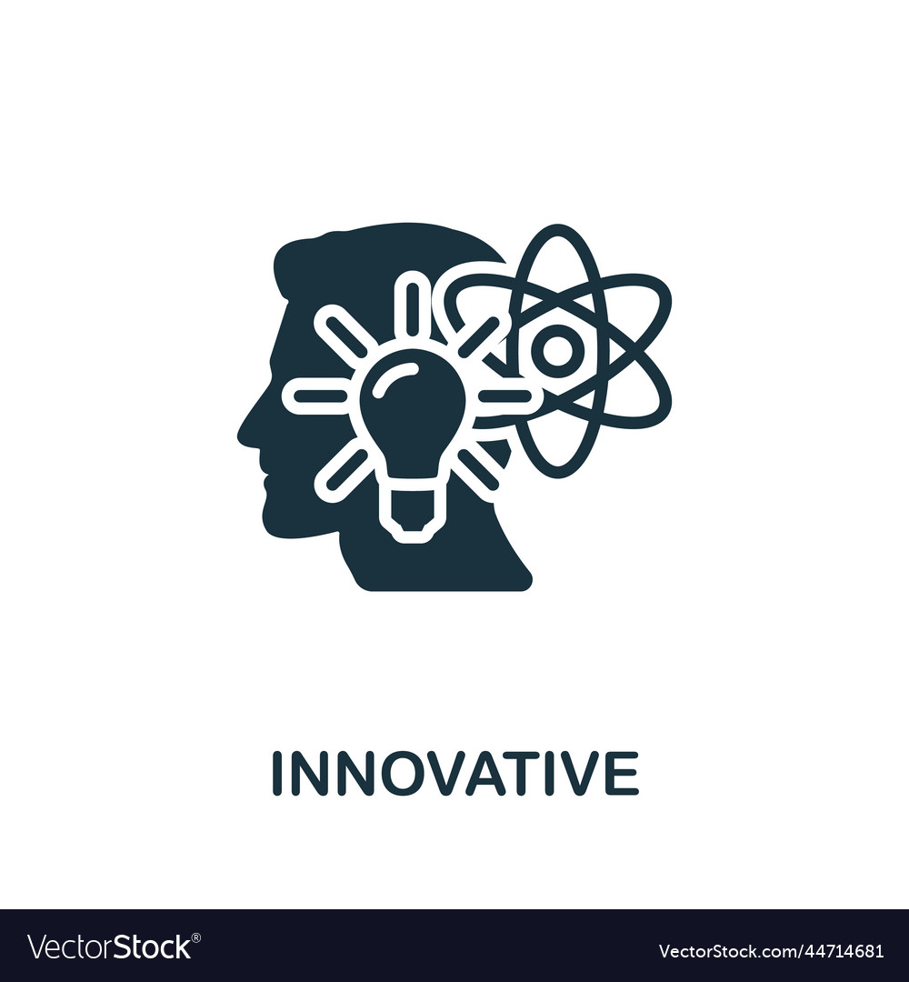 Innovative icon monochrome simple life skills Vector Image Innovative icon monochrome simple life skills Vector Image
