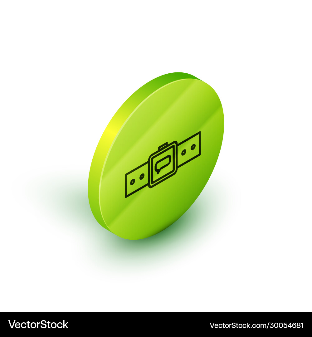 Isometric line smartwatch icon isolated on white Vector Image