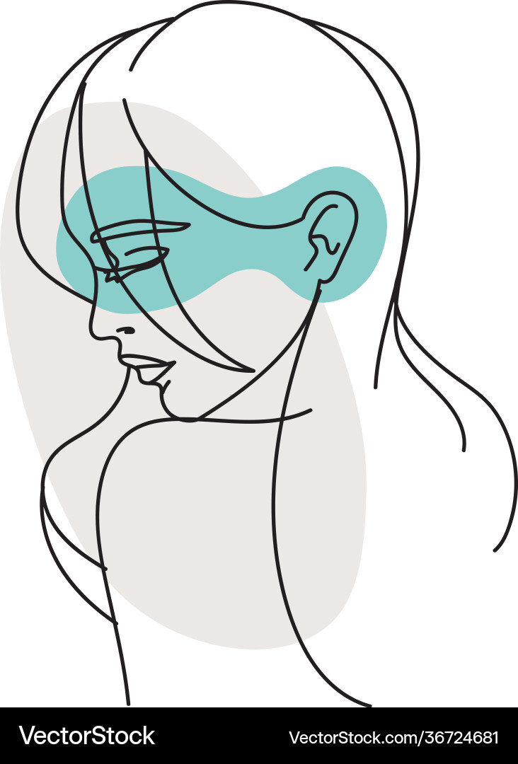 Line woman contemporary Royalty Free Vector Image