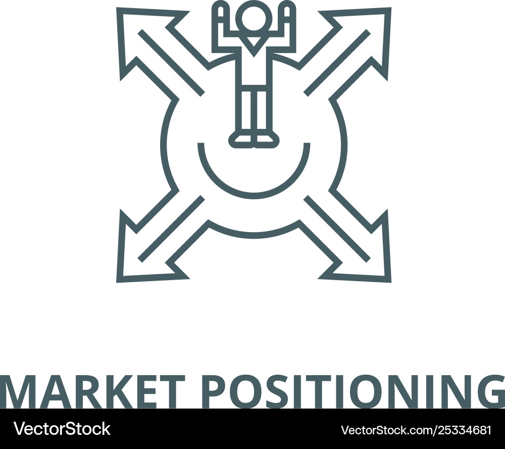 Market positioningman with cross arrows Royalty Free Vector