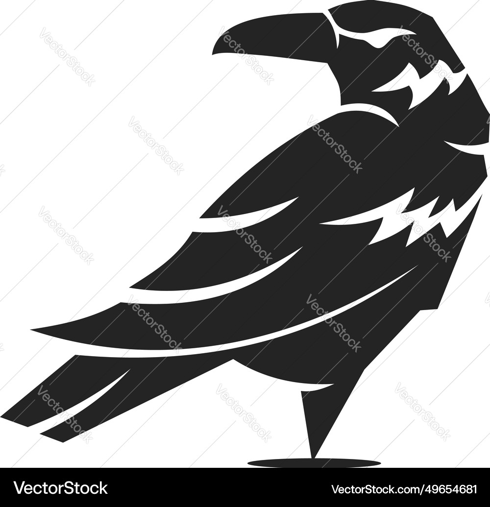 Raven logo template isolated brand identity icon Vector Image