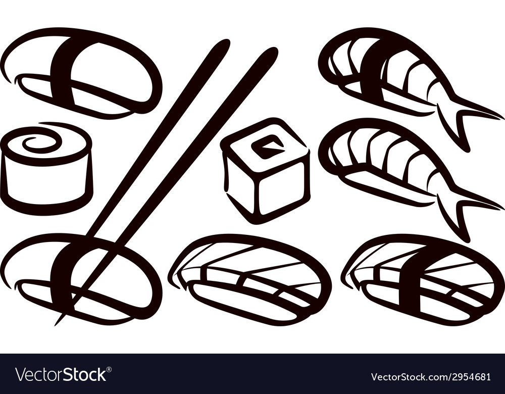 Set sushi Royalty Free Vector Image - VectorStock
