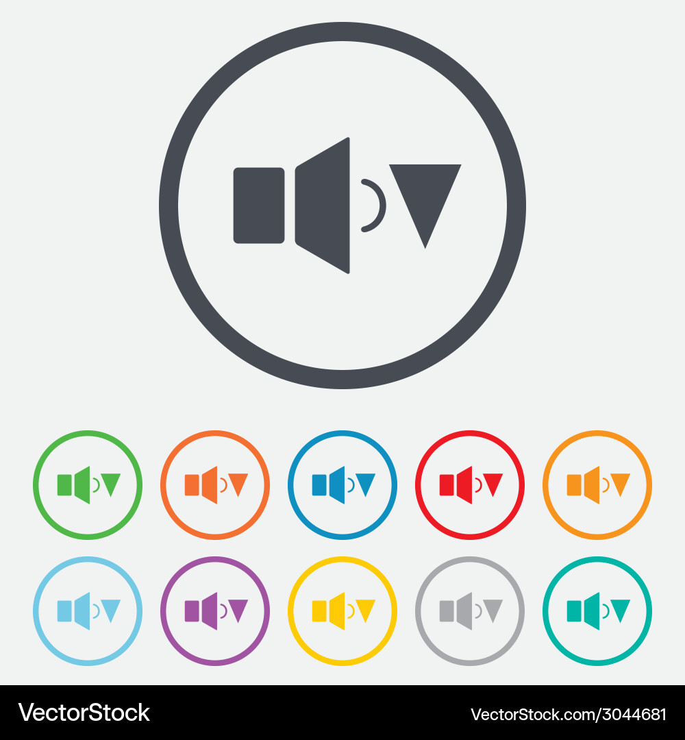Speaker low volume sign icon sound symbol Vector Image