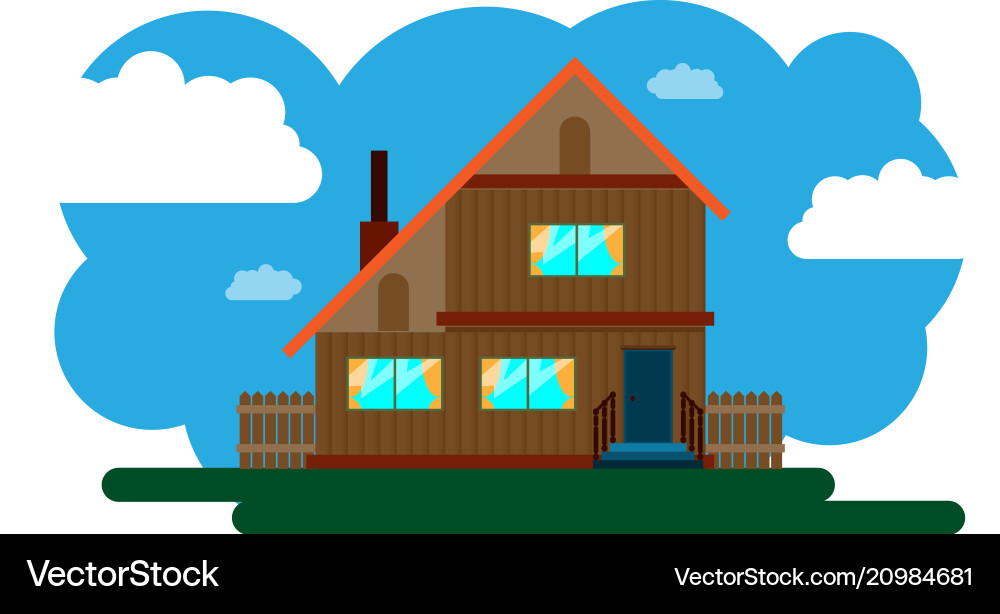Two-storey country house Royalty Free Vector Image