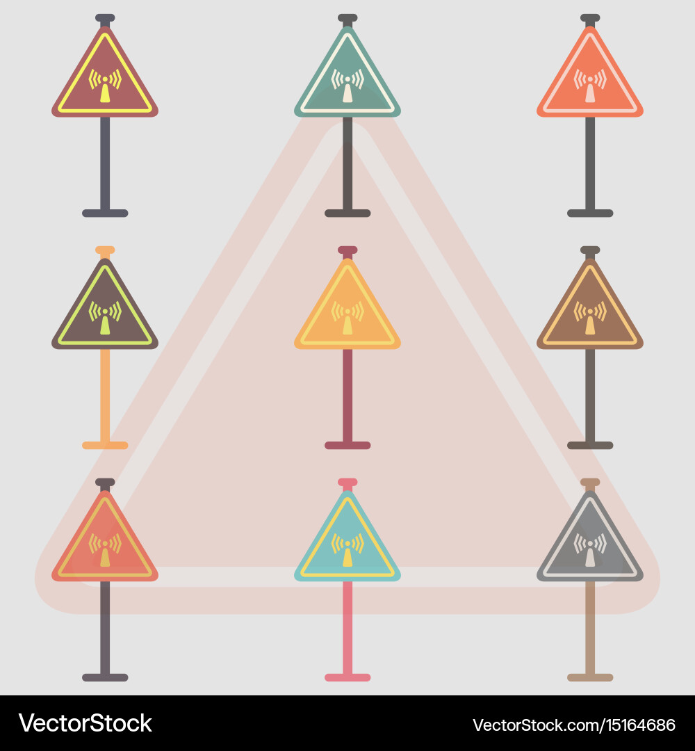 Collection network badge road signs wifi Vector Image