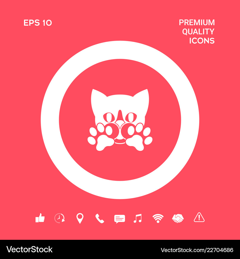 Cute cat paws - logo symbol protect sign Vector Image