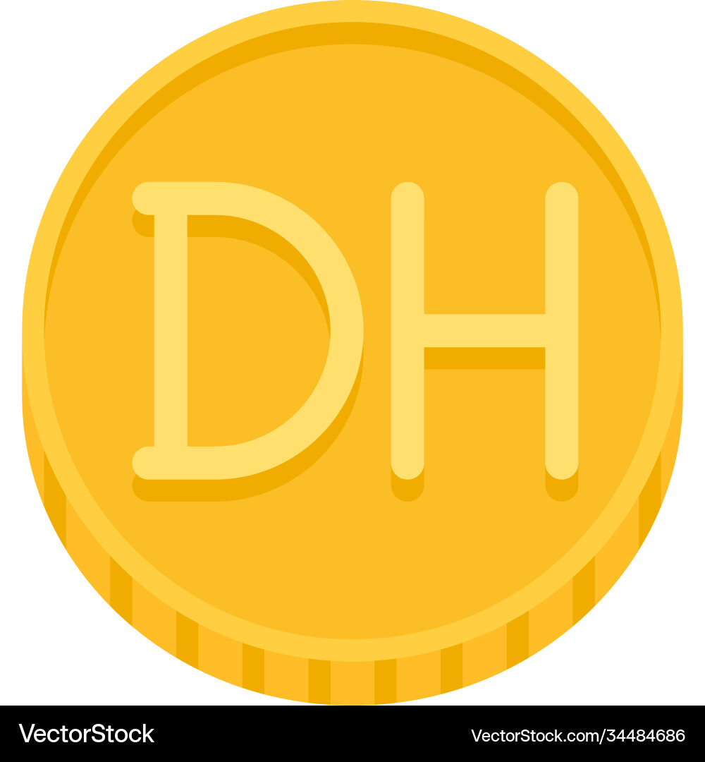 Emirati dirham coin currency united arab Vector Image
