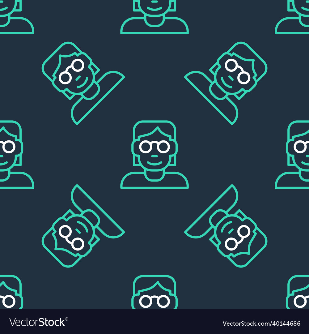 Line Hacker Or Coder Icon Isolated Seamless Vector Image