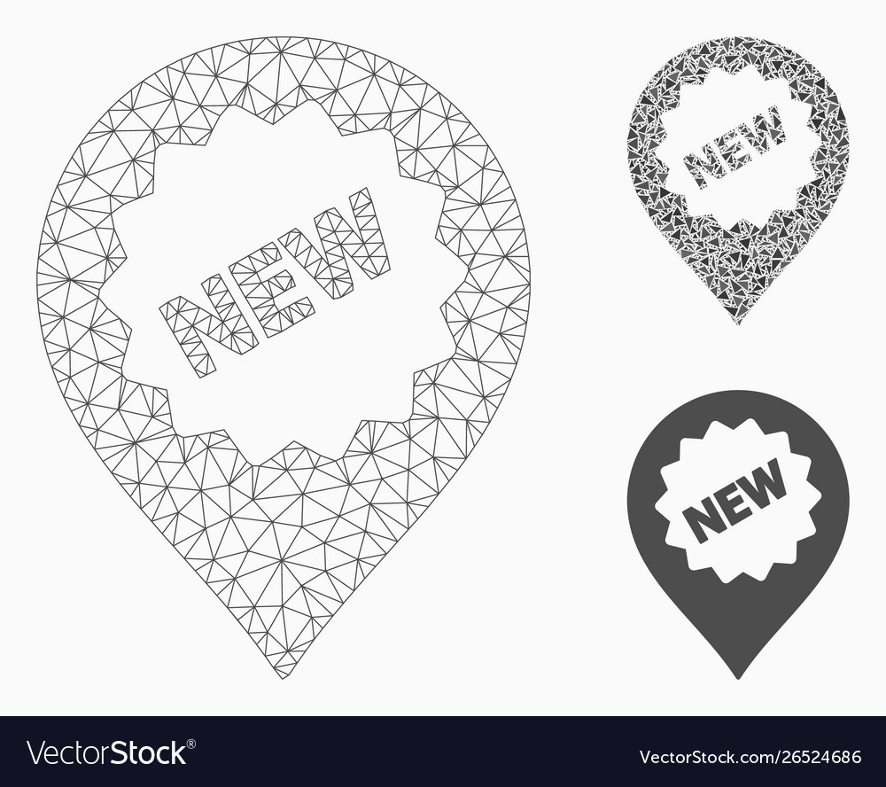 New Marker Mesh Carcass Model And Triangle Vector Image