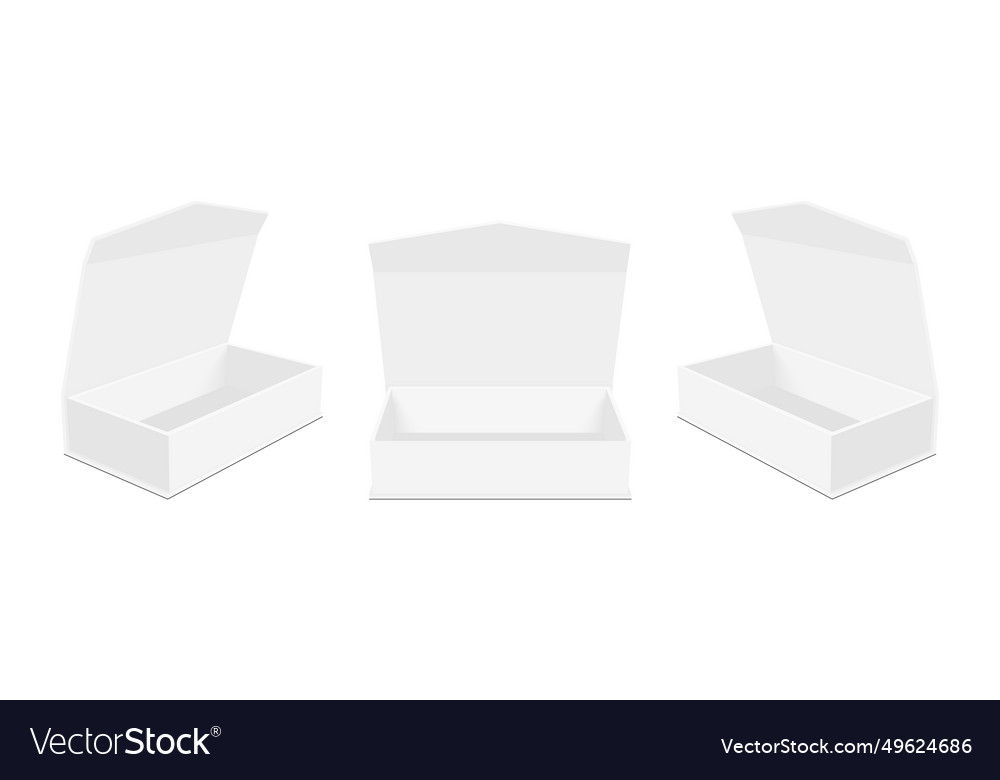 Rectangular packaging boxes with lid front side Vector Image