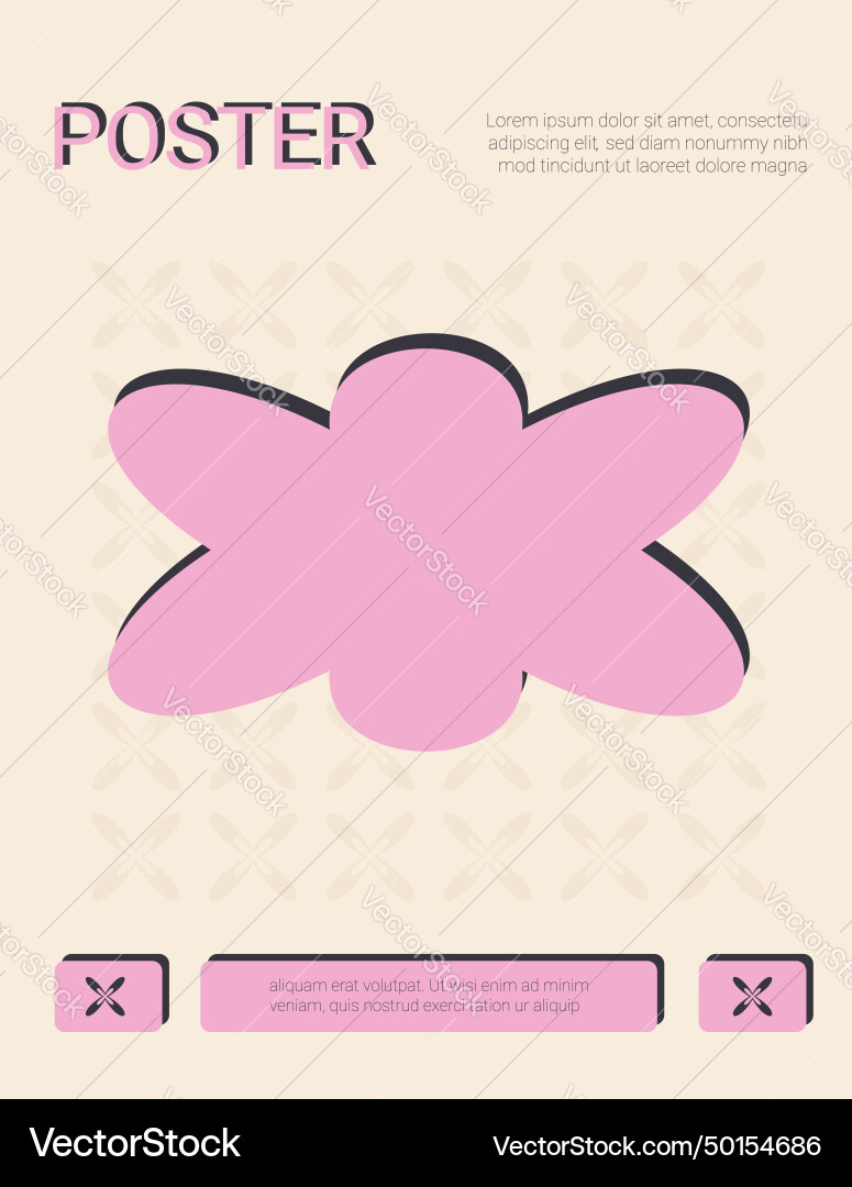 Retro banner template poster minimalistic cover Vector Image