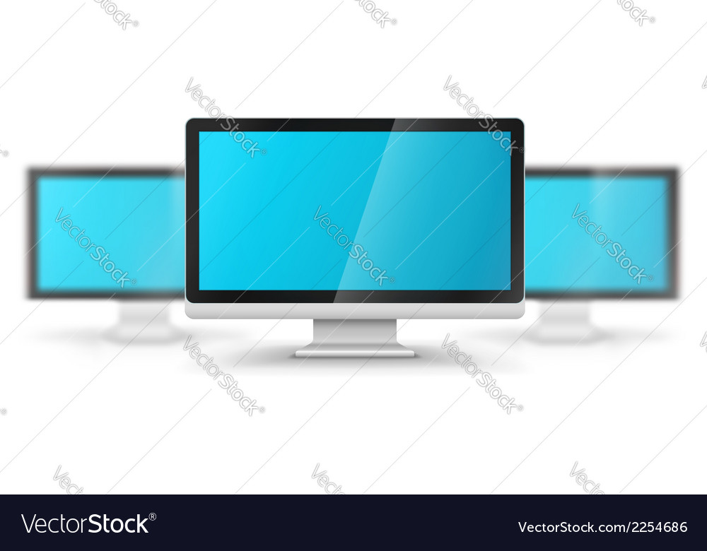 Row computer displays Royalty Free Vector Image