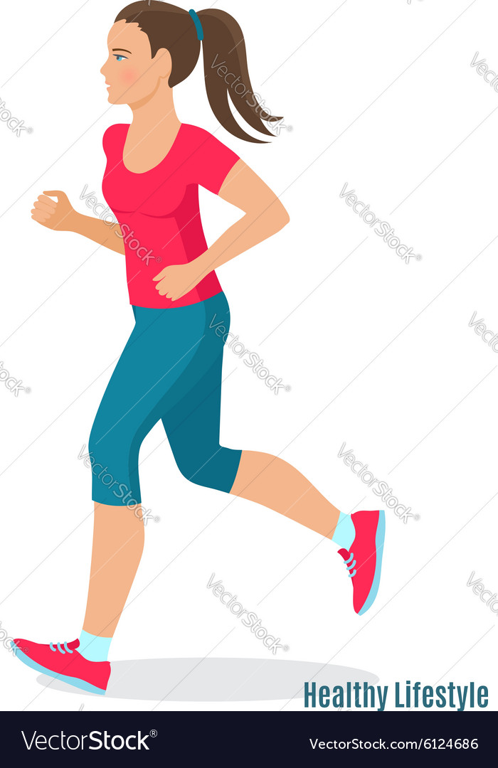 Running woman Royalty Free Vector Image - VectorStock