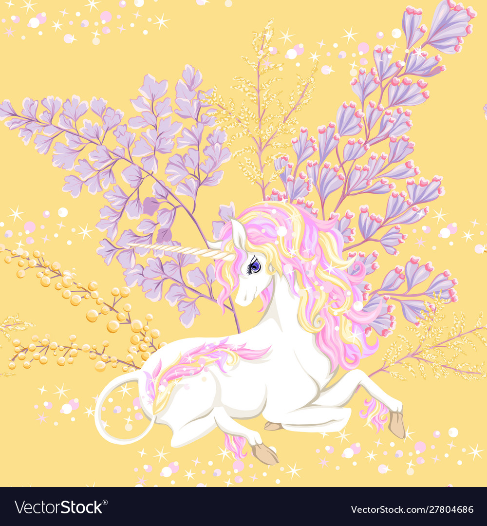 Seamless pattern background with unicorn Vector Image