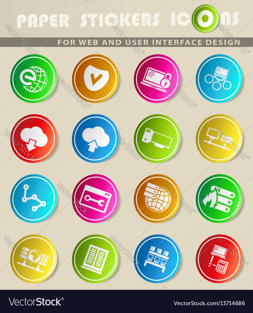 Server icon set Royalty Free Vector Image - VectorStock