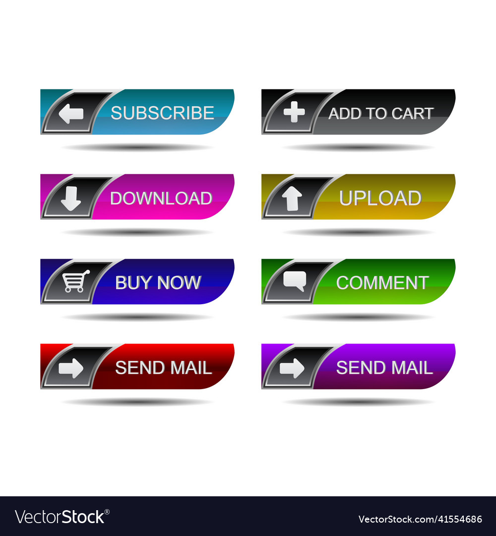 Set of website buttons Royalty Free Vector Image