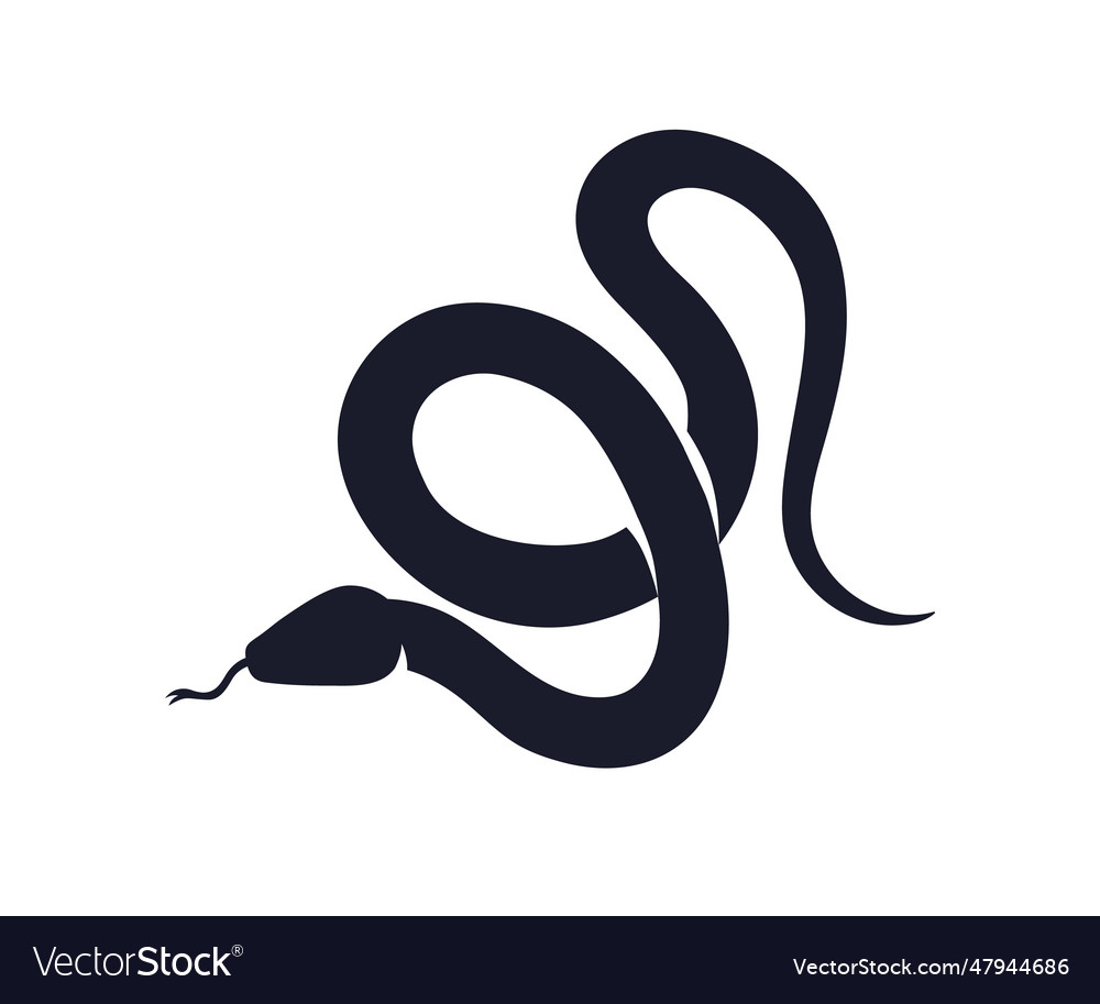 Snake silhouette black viper symbol icon Vector Image