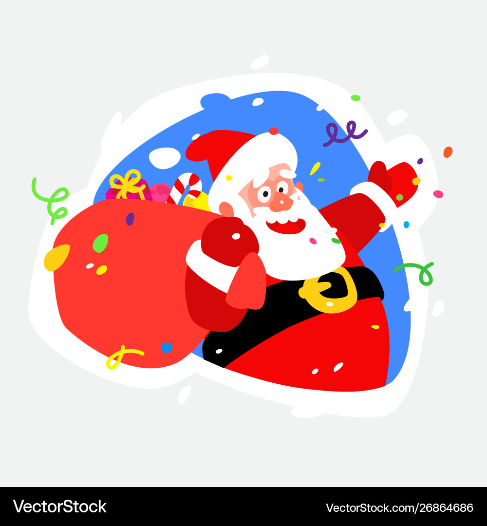 Sticker santa claus icon the image Royalty Free Vector Image