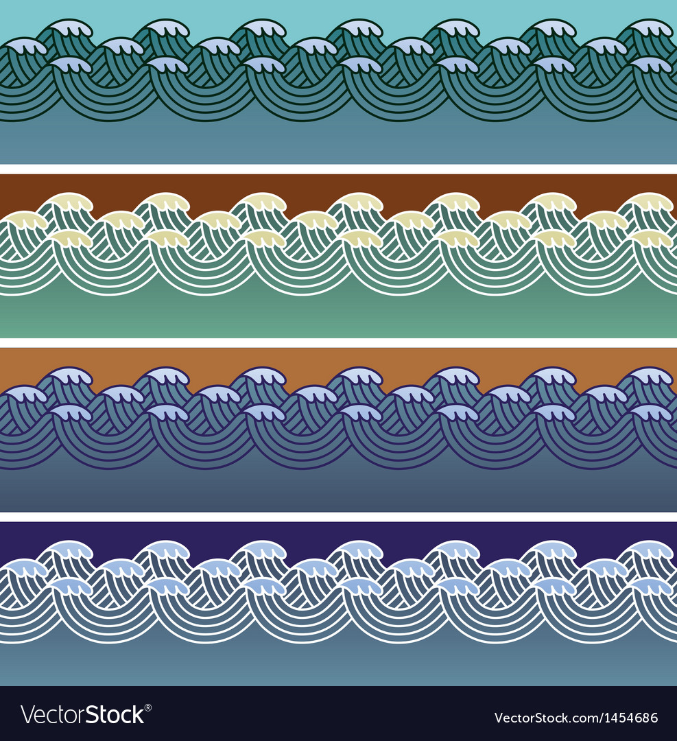 Wave seamless patterns Royalty Free Vector Image