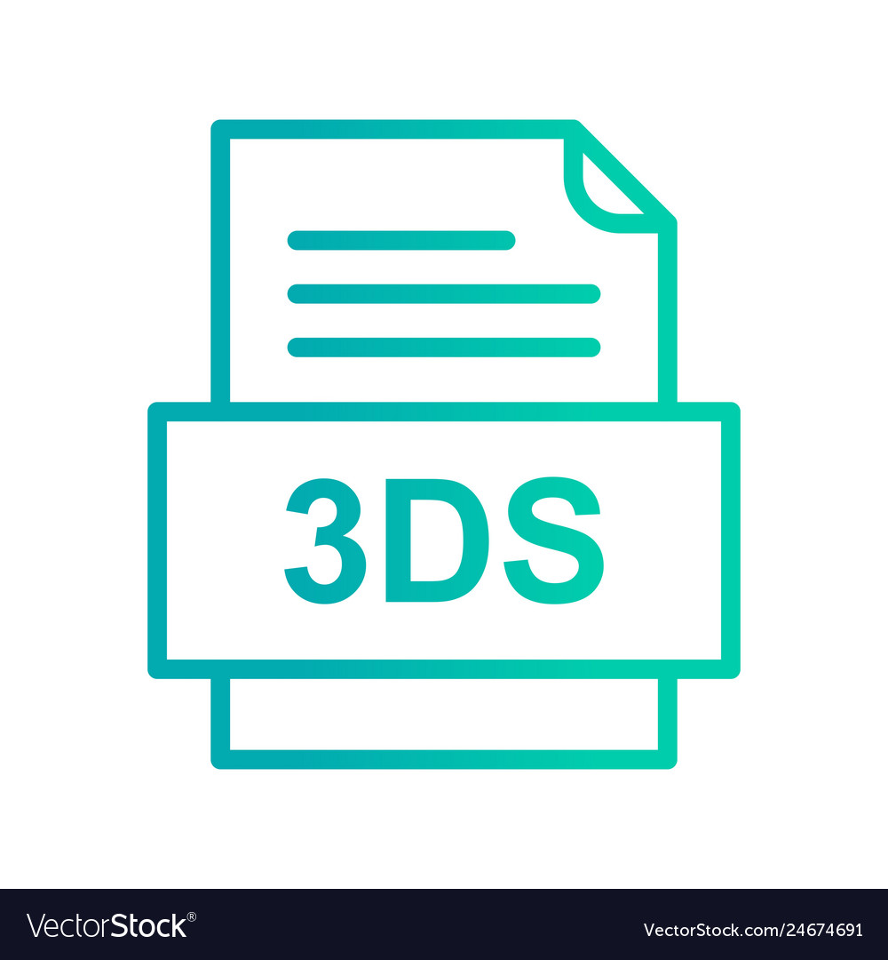 3ds file document icon Royalty Free Vector Image