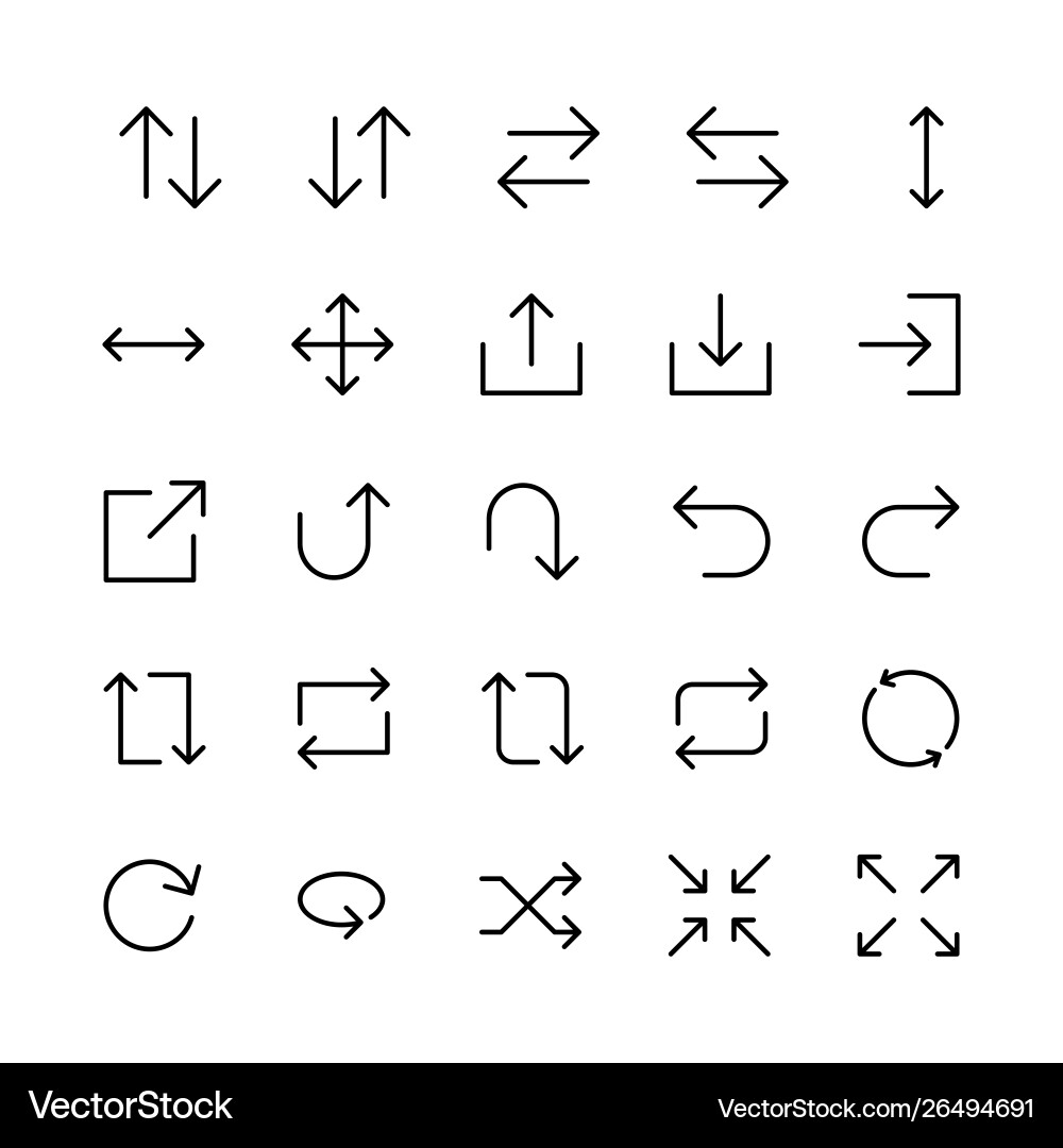Arrows set arrow for website and app Royalty Free Vector