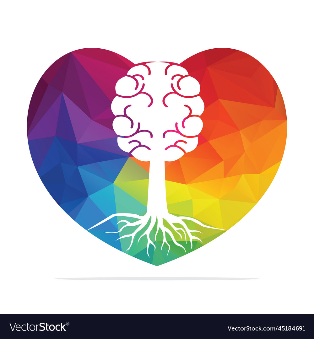 Brain tree roots concept design Royalty Free Vector Image