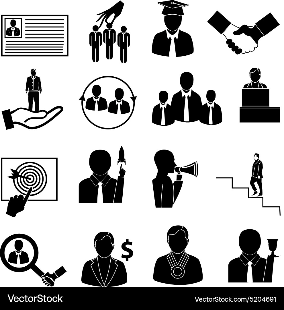 Business people icons set Royalty Free Vector Image