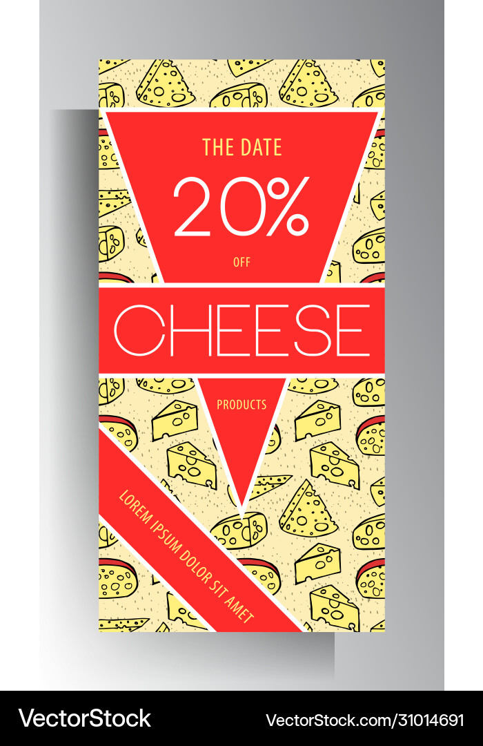 Cheese shop design template for poster flyer Vector Image