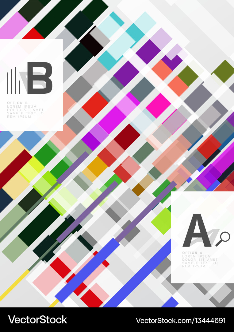 Colorful lines rectangles and stripes with option Vector Image