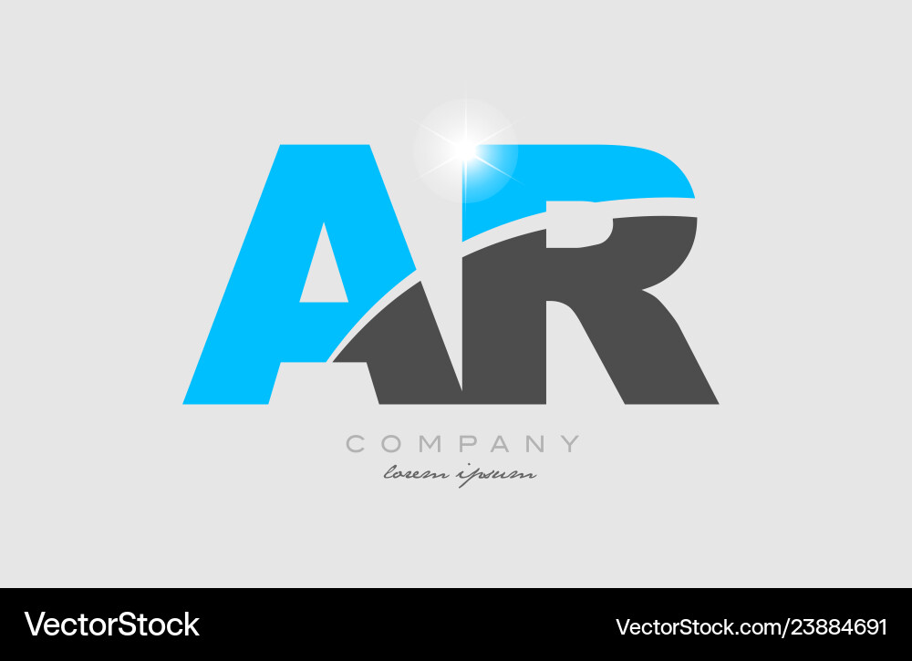Combination letter ar a r in grey blue color Vector Image