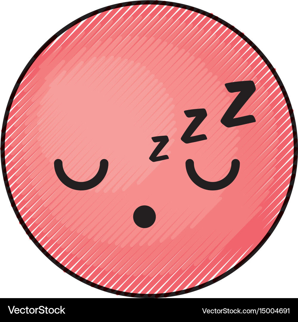 Cute red kawaii emoticon face Royalty Free Vector Image