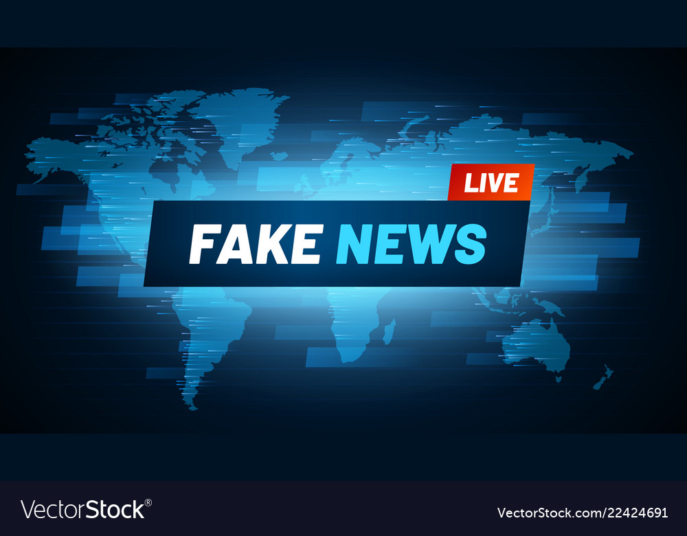 Fake news headline television reportage Royalty Free Vector