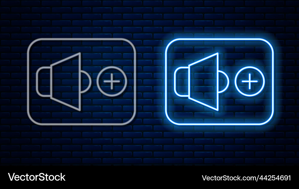 Glowing neon line speaker volume audio voice Vector Image