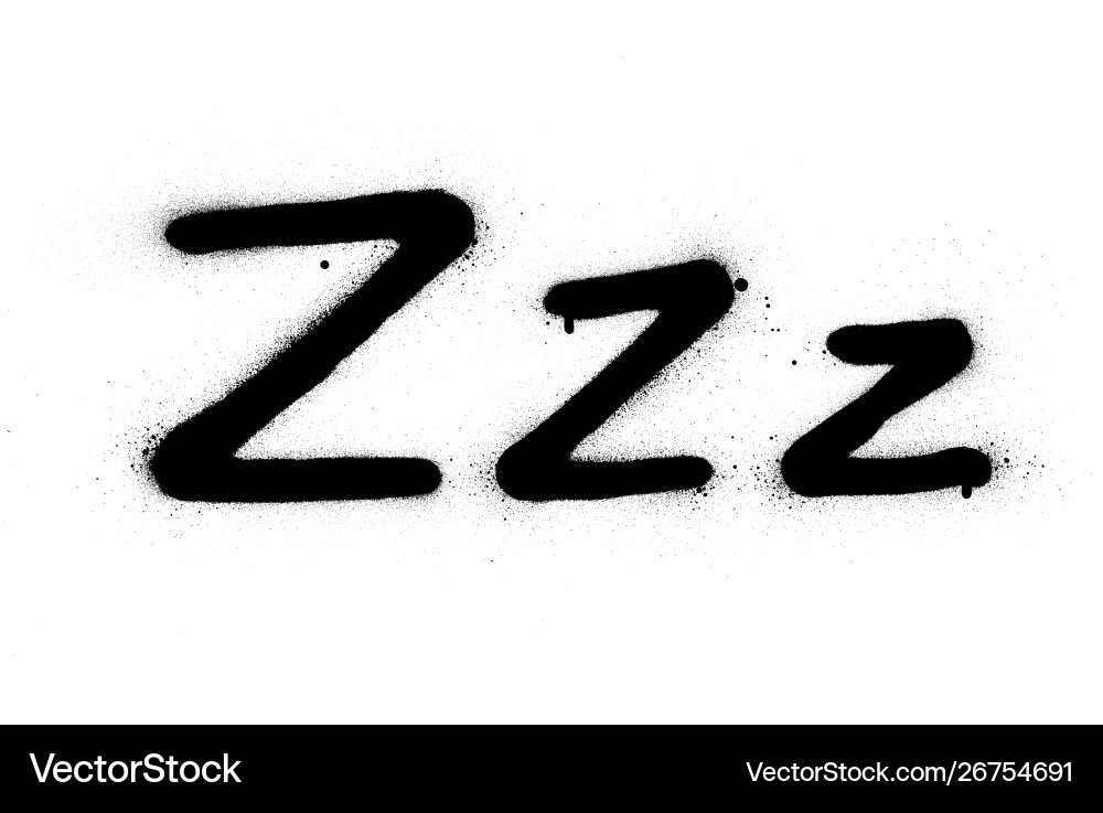 Graffiti zzz sign sleep or bored sprayed in black Vector Image