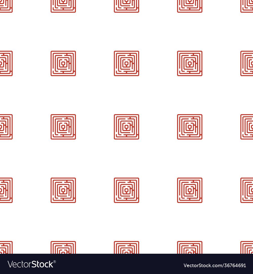 Labyrinth icon pattern seamless white background Vector Image