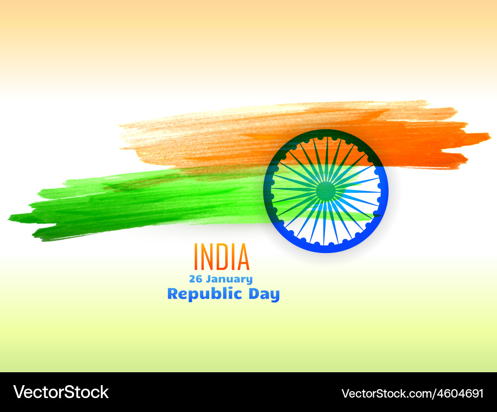 Republic day design made with color strokes Vector Image