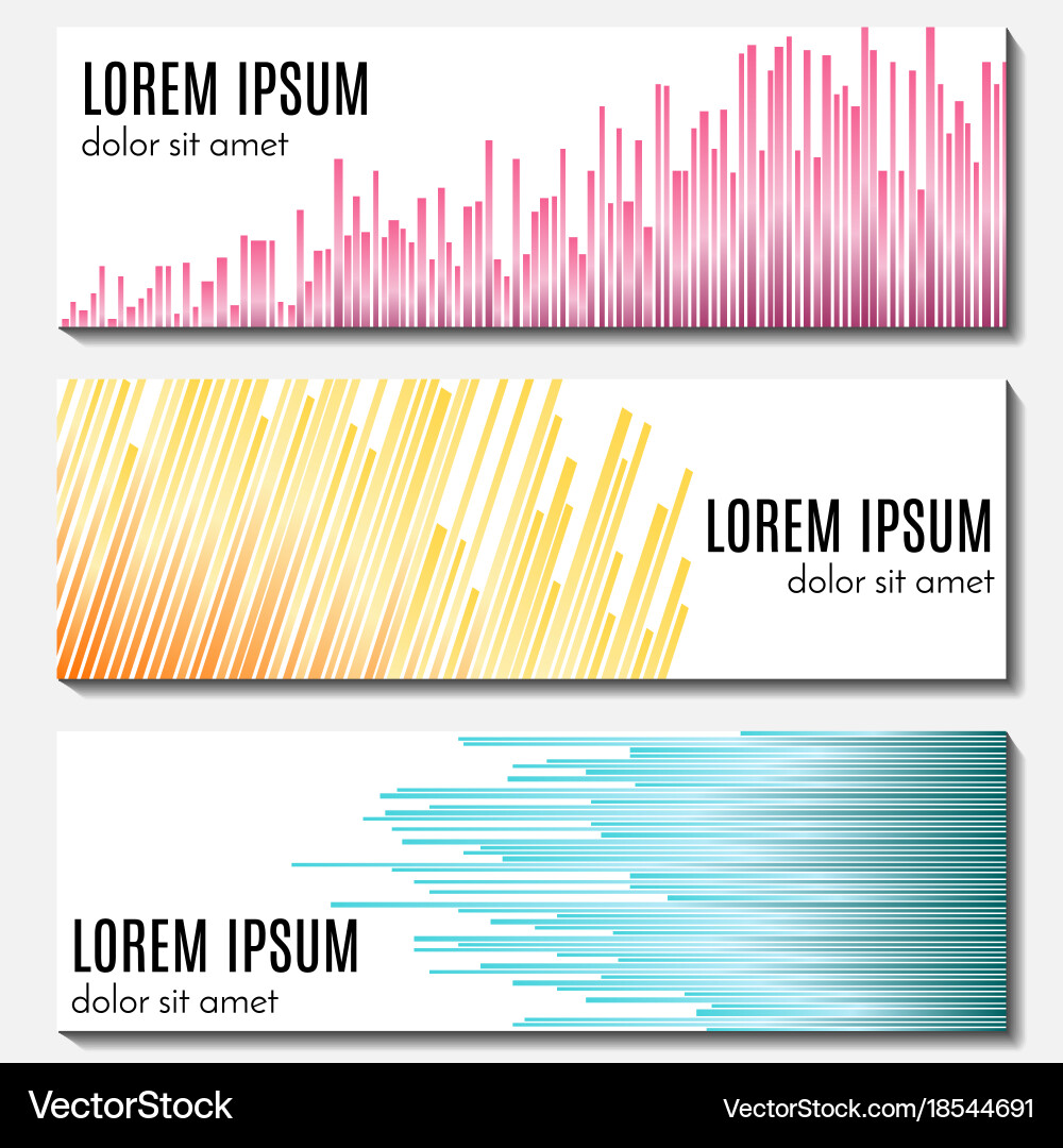 Set of colorful abstract header banners Royalty Free Vector