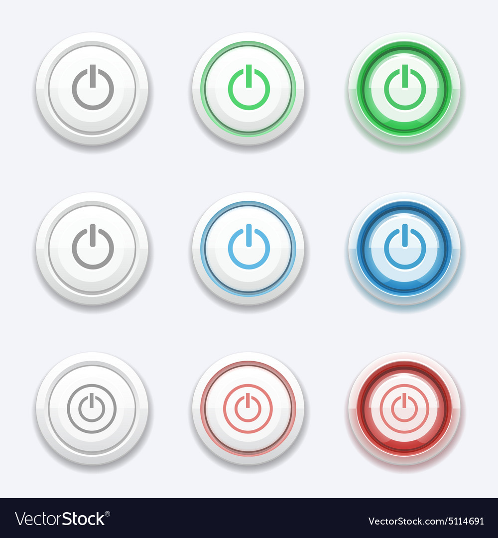 Start or power button Royalty Free Vector Image