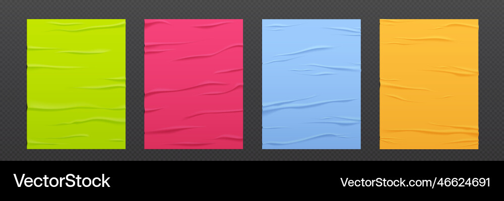 Texture of paper posters glued on wall Royalty Free Vector