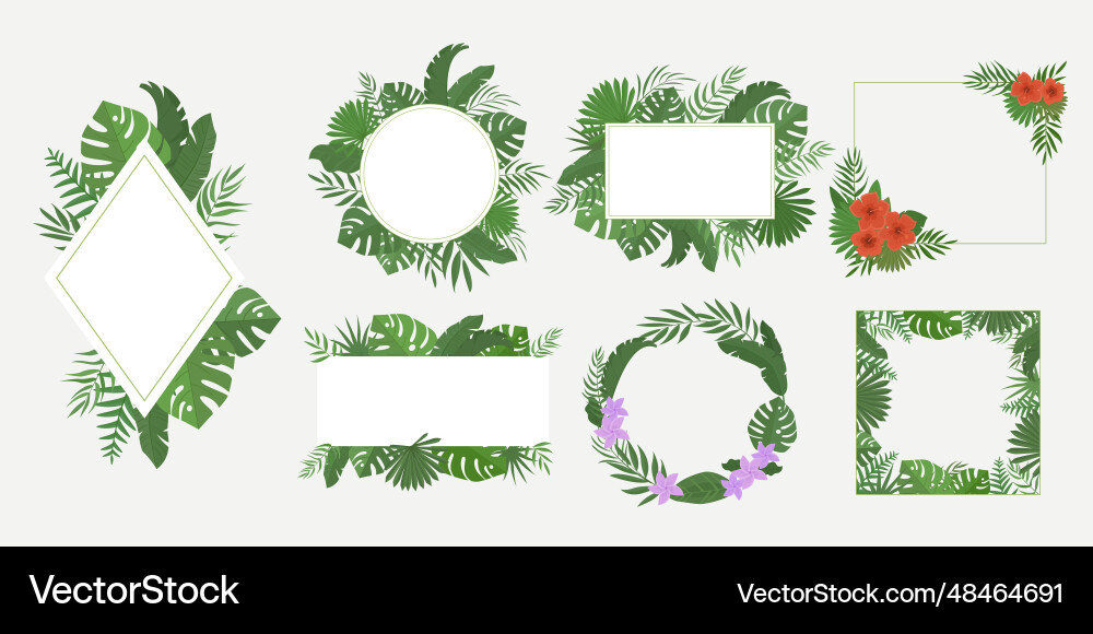 Tree green border cartoon leaves branch Royalty Free Vector