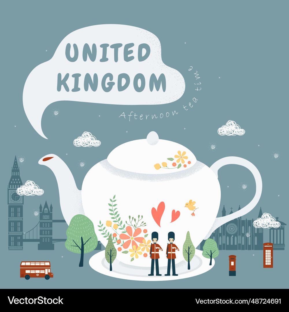 United kingdom impression - afternoon tea Vector Image