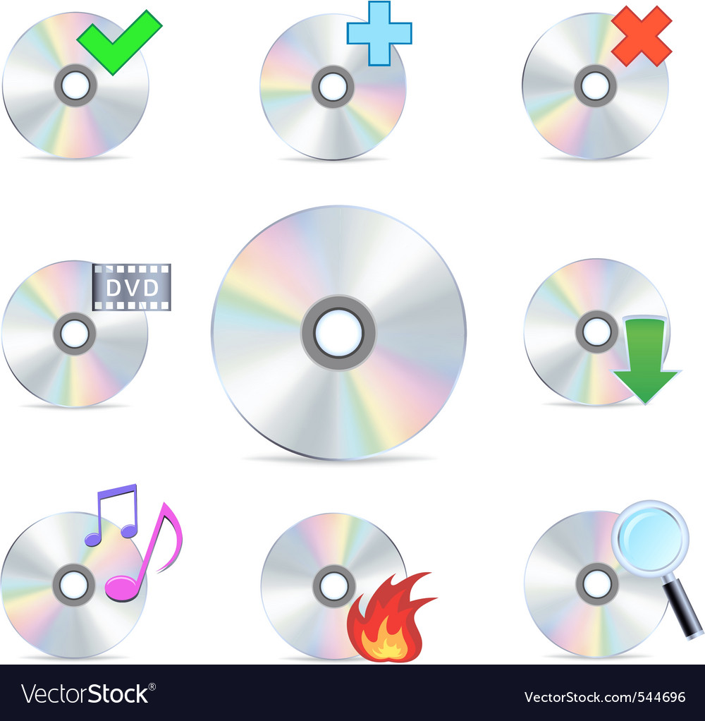 Cd dvd disk set Royalty Free Vector Image - VectorStock