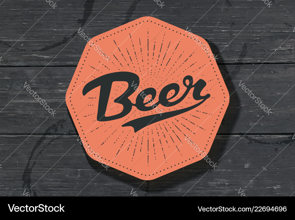 Coaster for beer with hand drawn lettering Vector Image