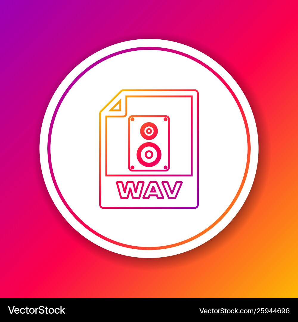 Color wav file document icon download wav button Vector Image