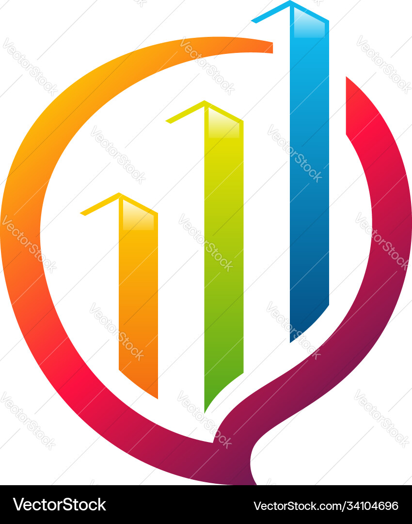 Consult stats logo designs finance Royalty Free Vector Image